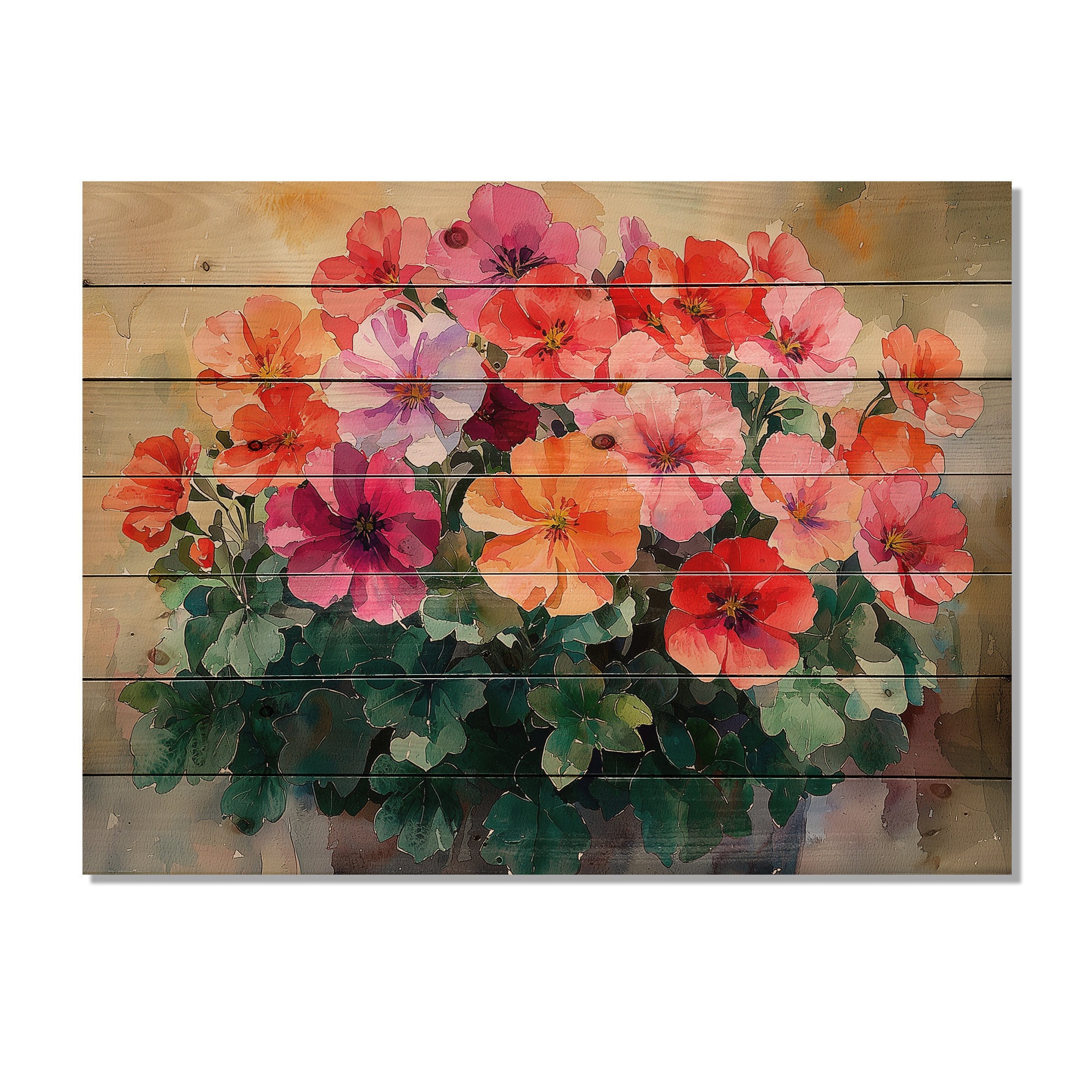 Winston Porter Geranium Garden In Sunlit Colors Realism - Geraniums ...