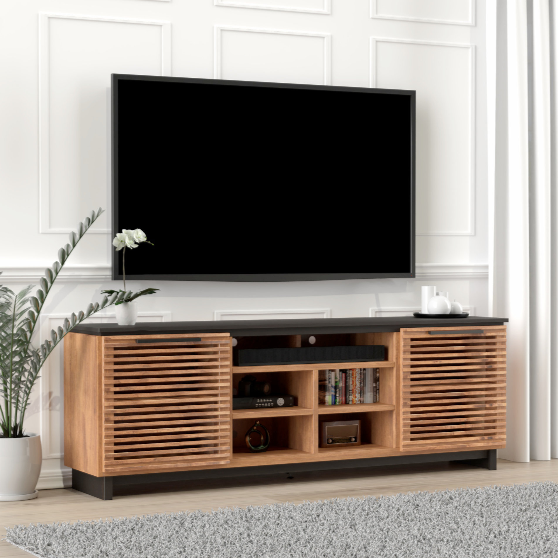 Red Barrel Studio® Tv Console Table Entertainment Console 85 Inch TV ...