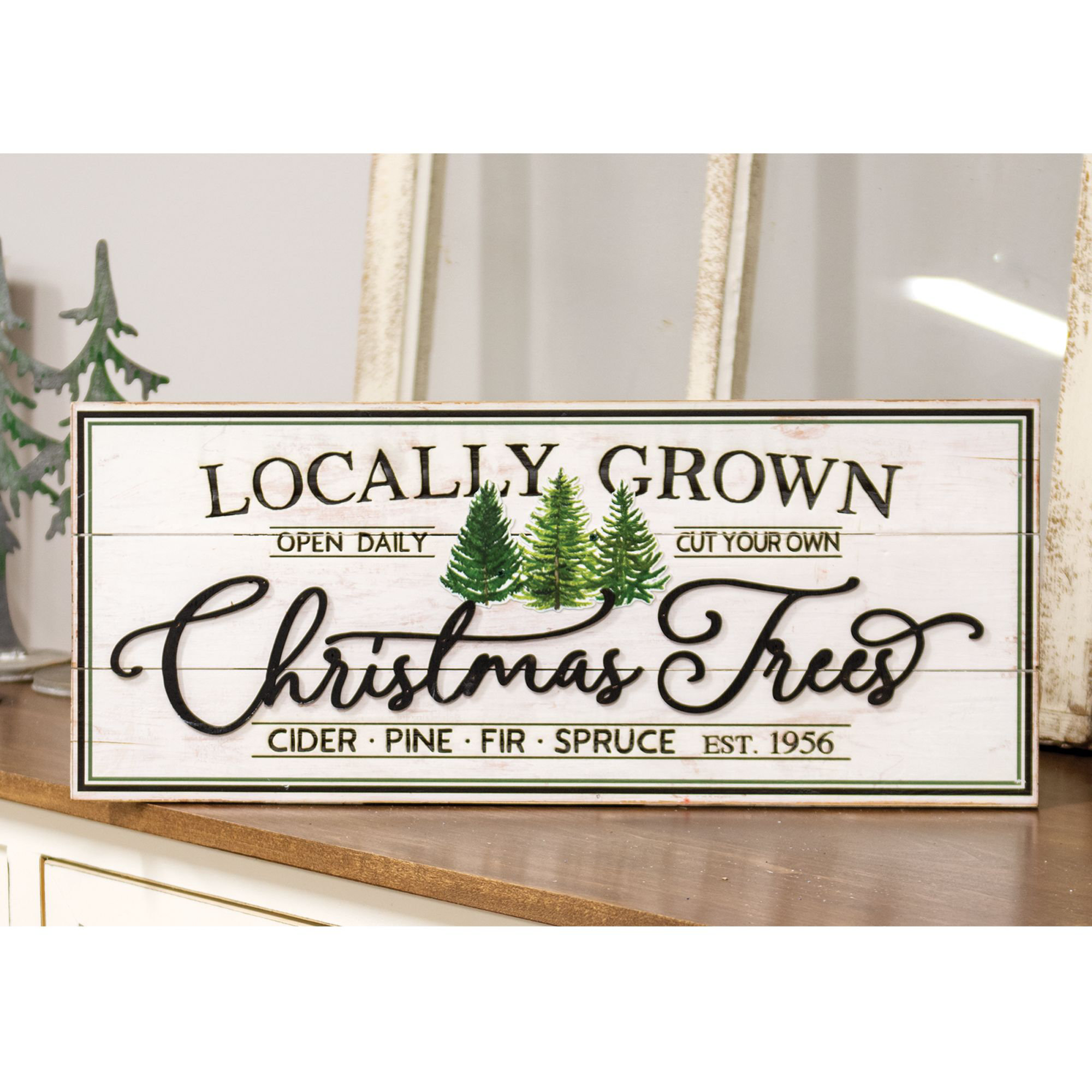The Holiday Aisle® Weathered Locally Grown Christmas Trees Wooden Sign ...