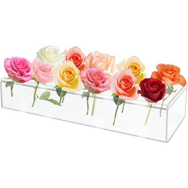 Hokku Designs Katreena Table Vase Acrylic Rectangular Floral ...