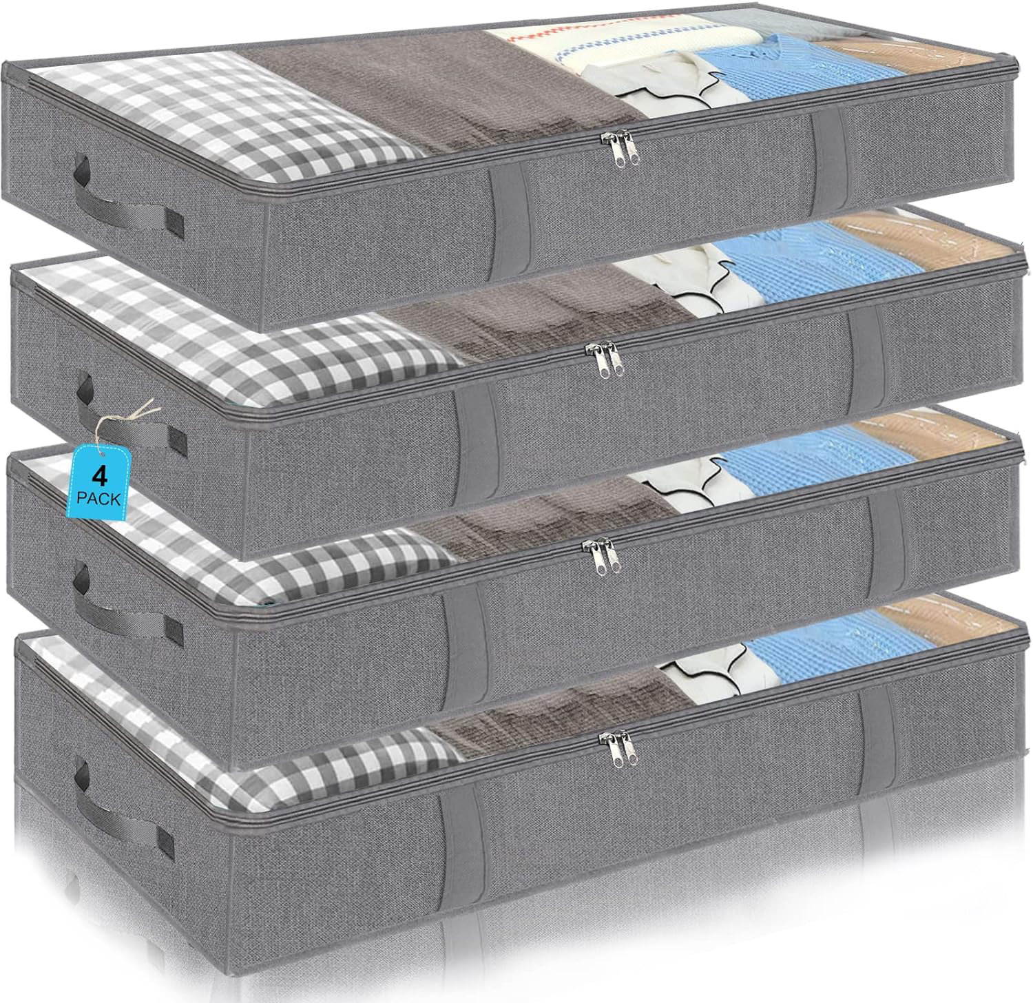 Rebrilliant Under Bed Storage Containers, Underbed Clothes Storage Bags ...