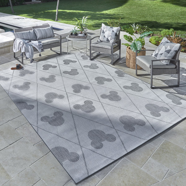 Disney Licensed Disney Mickey Mouse Gray Modern Argyle Indoor/Outdoor ...