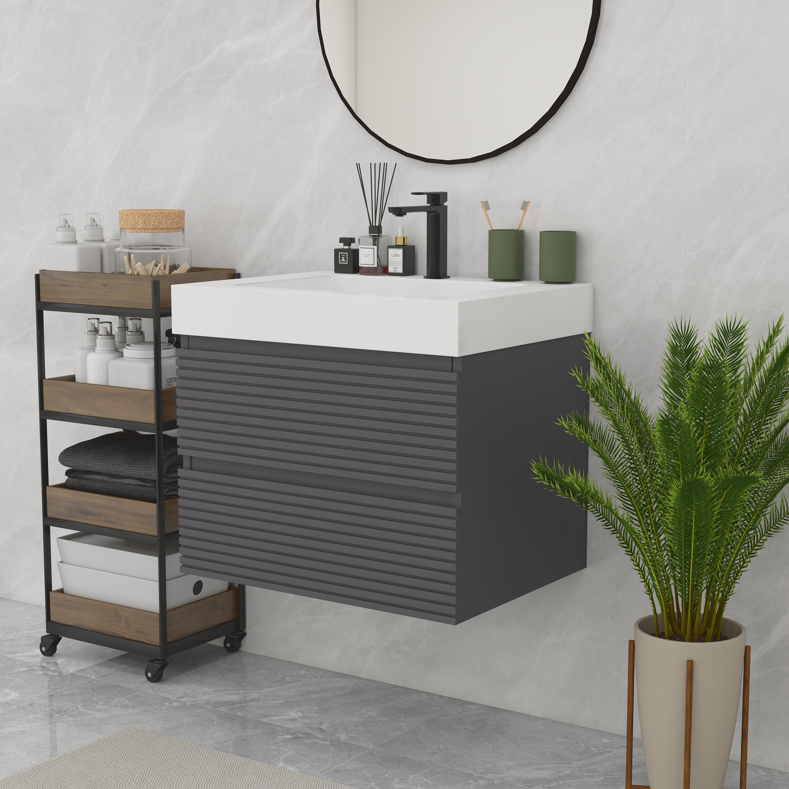 Latitude Run® Wall Mounted Bathroom Vanity | Wayfair