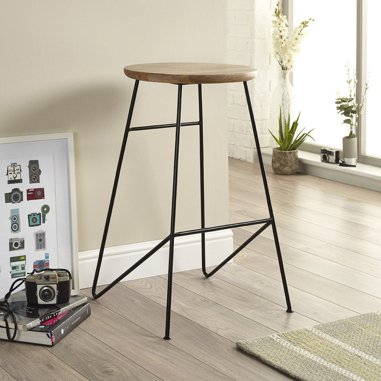 Williston Forge Malloy Solid Wood 72cm Stool | Wayfair.co.uk