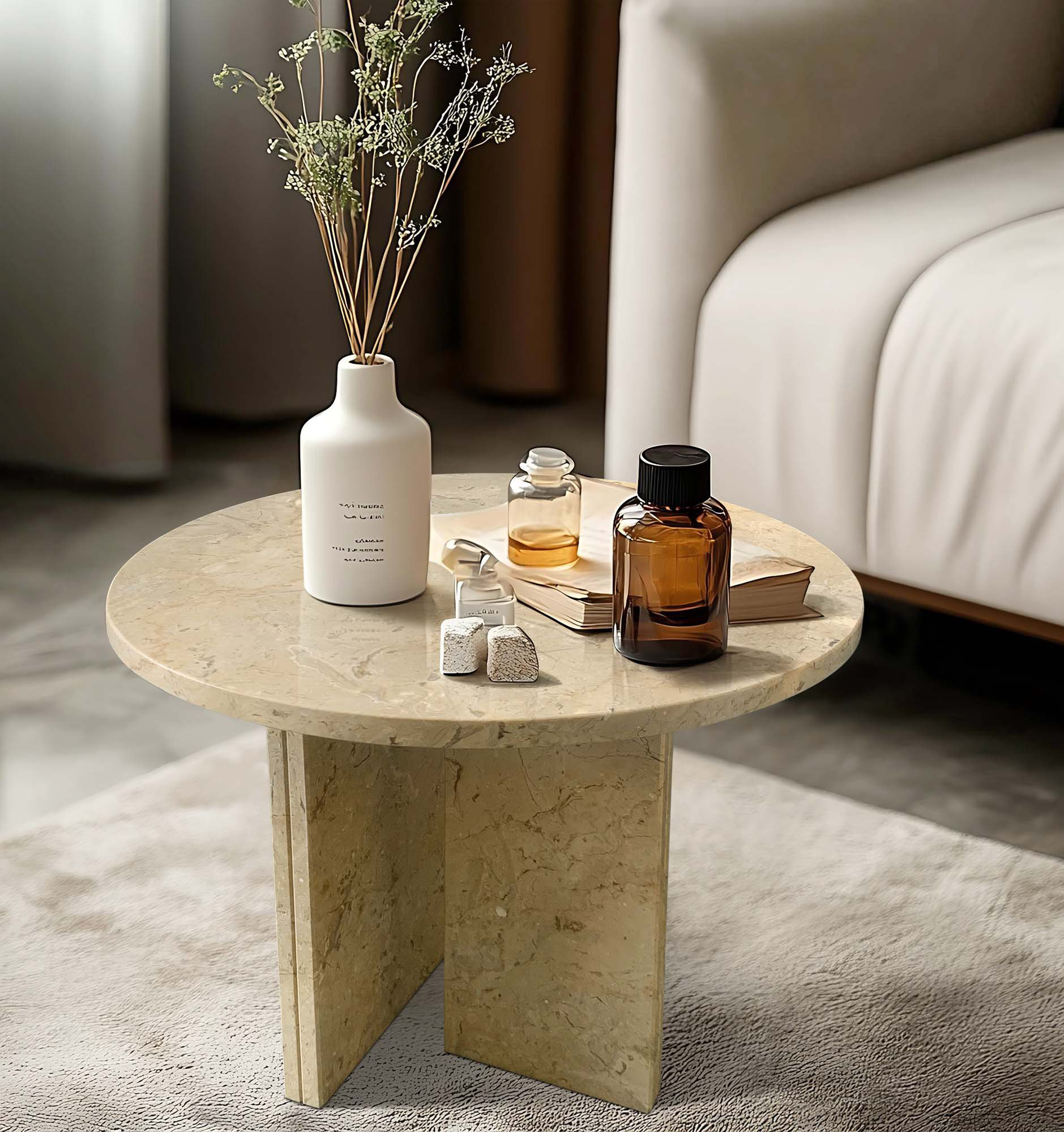 Impact Outdoor Marble Stone Coffee Table For Living Space - Wayfair Canada