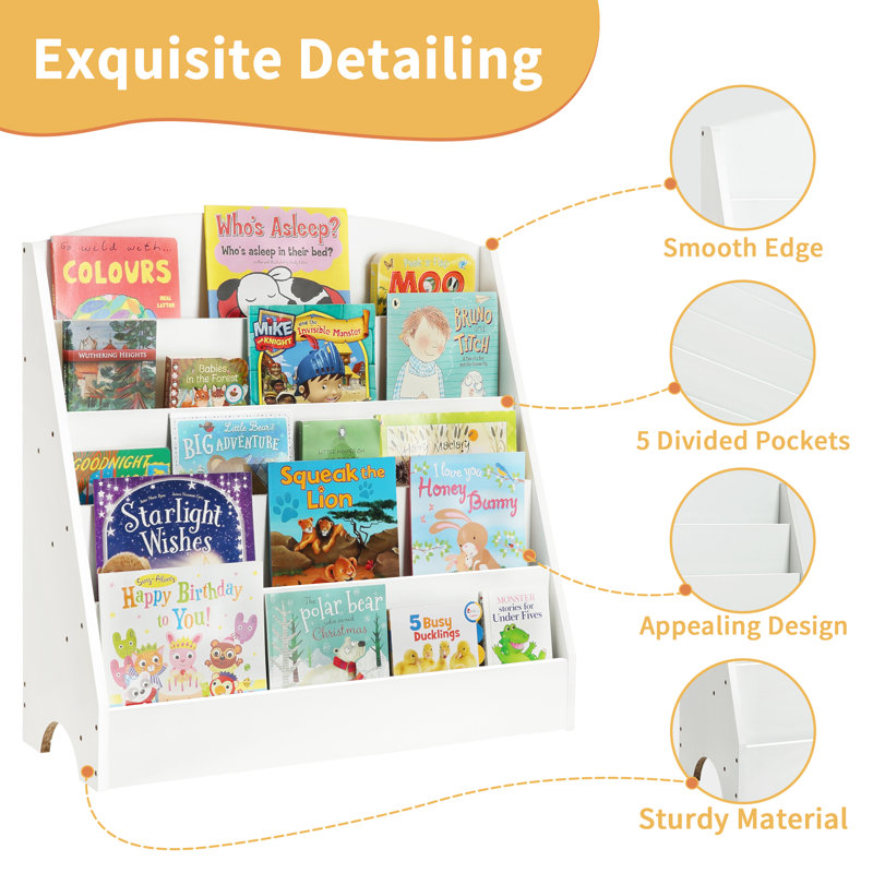 Ebern Designs Lavernon Bookcases for Rooms Natural Book Display Shelve ...