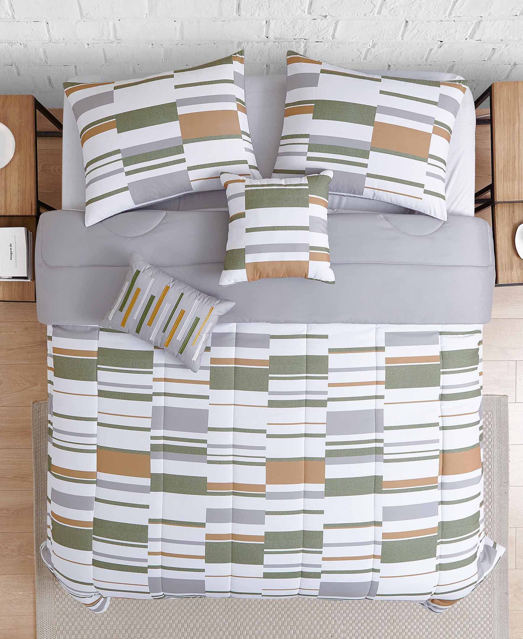 Beco Home Ronald Gray Microfiber Modern and Contemporary 5 Piece ...