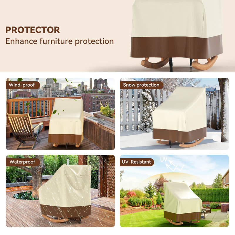Latitude Run® Patio Rocking Chair Cover Weatherproof Outdoor Furniture ...