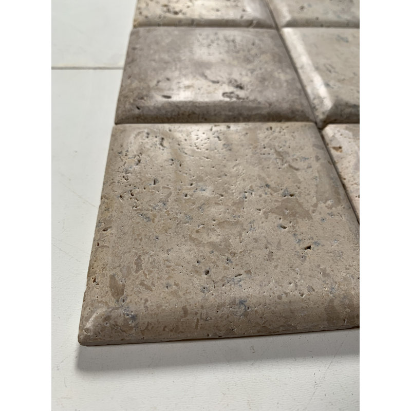 The Tile Square 4" x 4" Travertine Stone Look Wall & Floor Tile | Wayfair