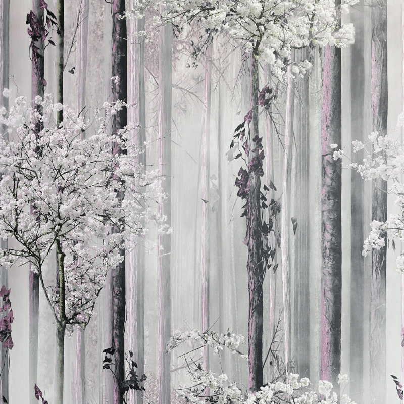 Ebern Designs Gurveen 10.05cm x 53cm Wallpaper Roll Blossom Forest ...