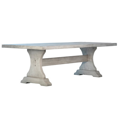 whitewashed wood dining table