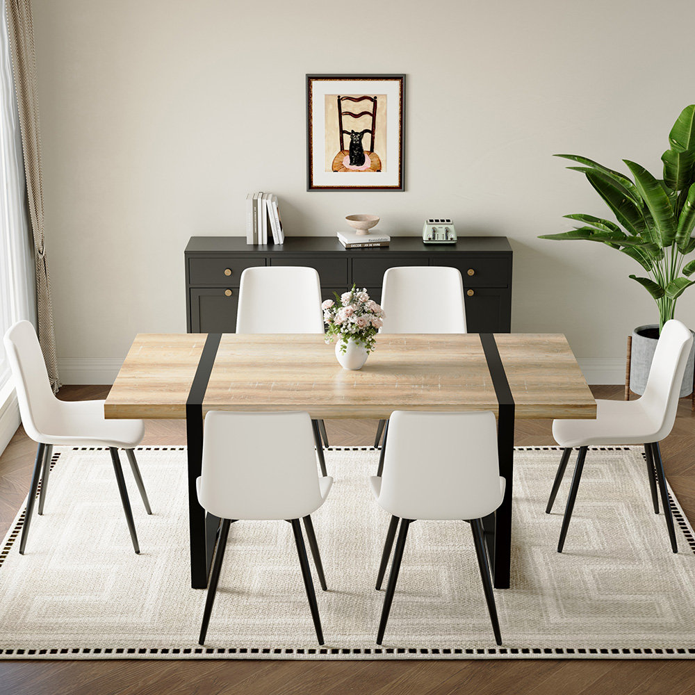 George Oliver 71" Modern Rectangular Dining Table Set & Reviews | Wayfair