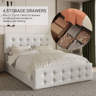 Latitude Run® Velvet Upholstered Platform Bed Frame with Button Tufted ...