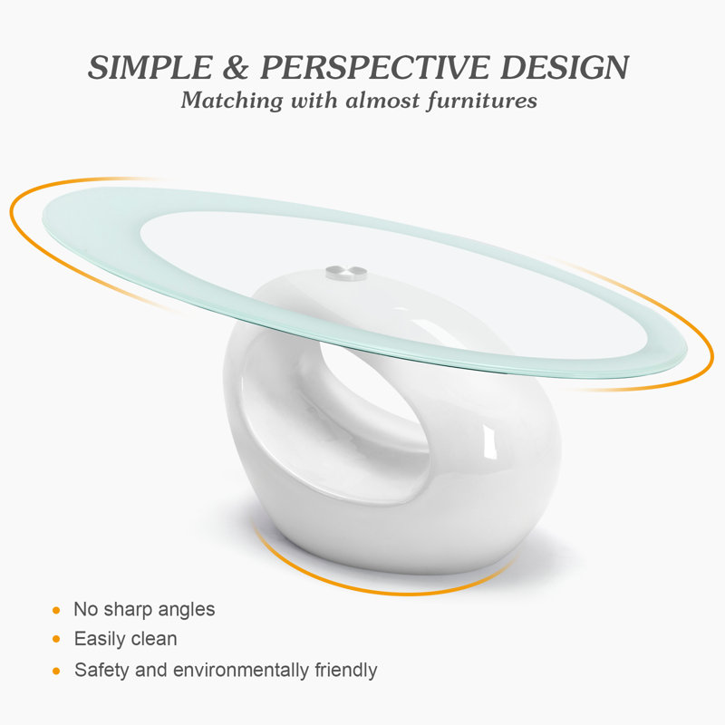 Wade Logan® Mosheim Glass Top Coffee Table & Reviews | Wayfair