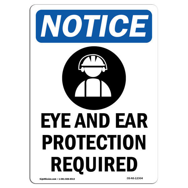 SignMission Eye and Ear Protection Sign with Symbol | Wayfair
