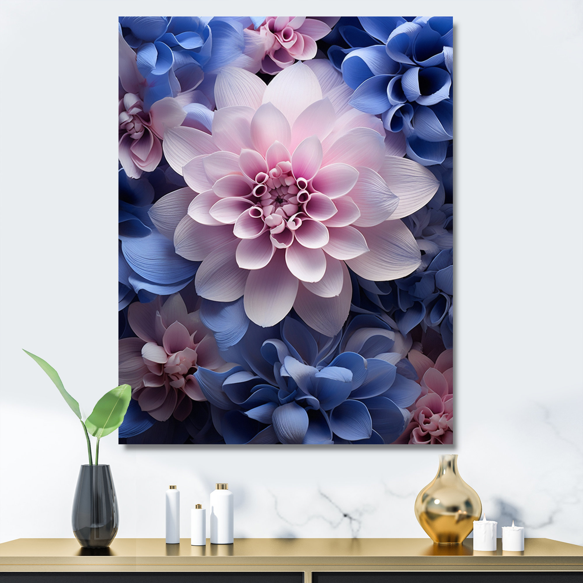 Ebern Designs Naethan Pink Purple Abstract Still Lifes - Wrapped Canvas ...
