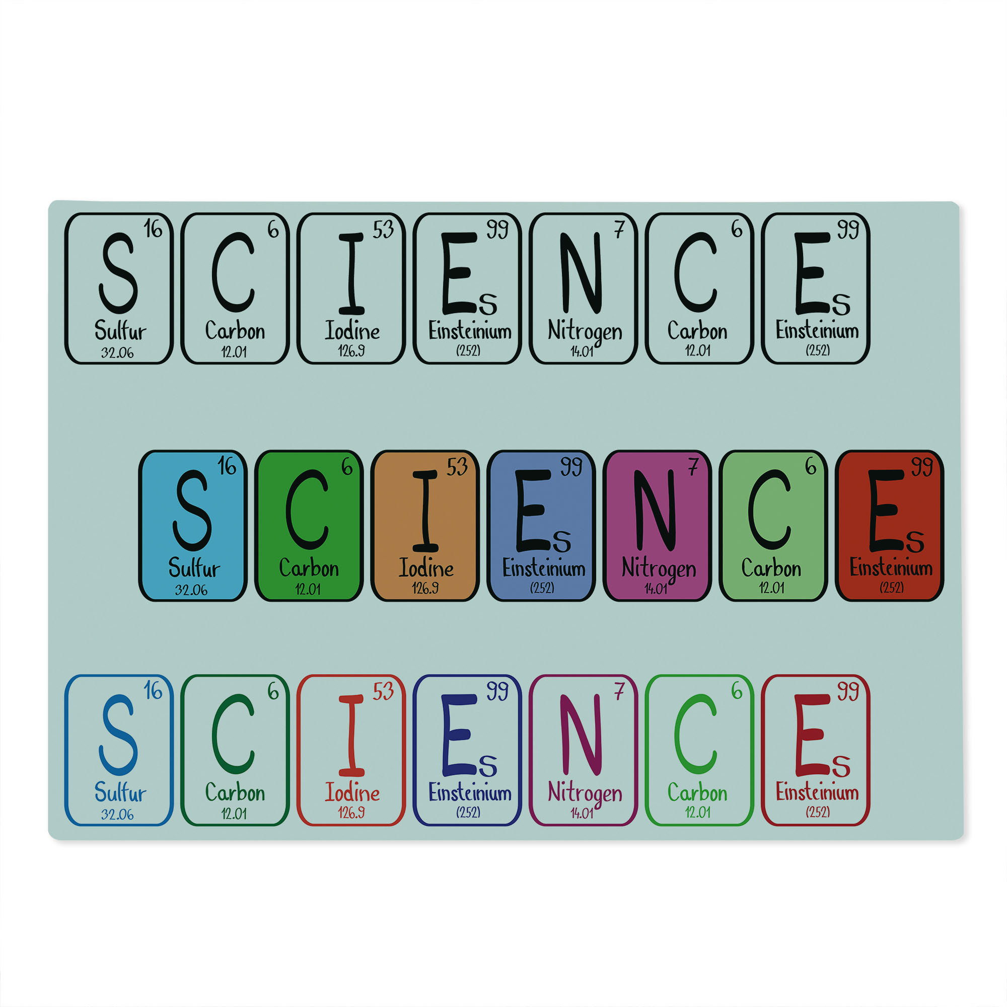 Ambesonne Periodic Table Cutting Board Large Size Science Letters ...