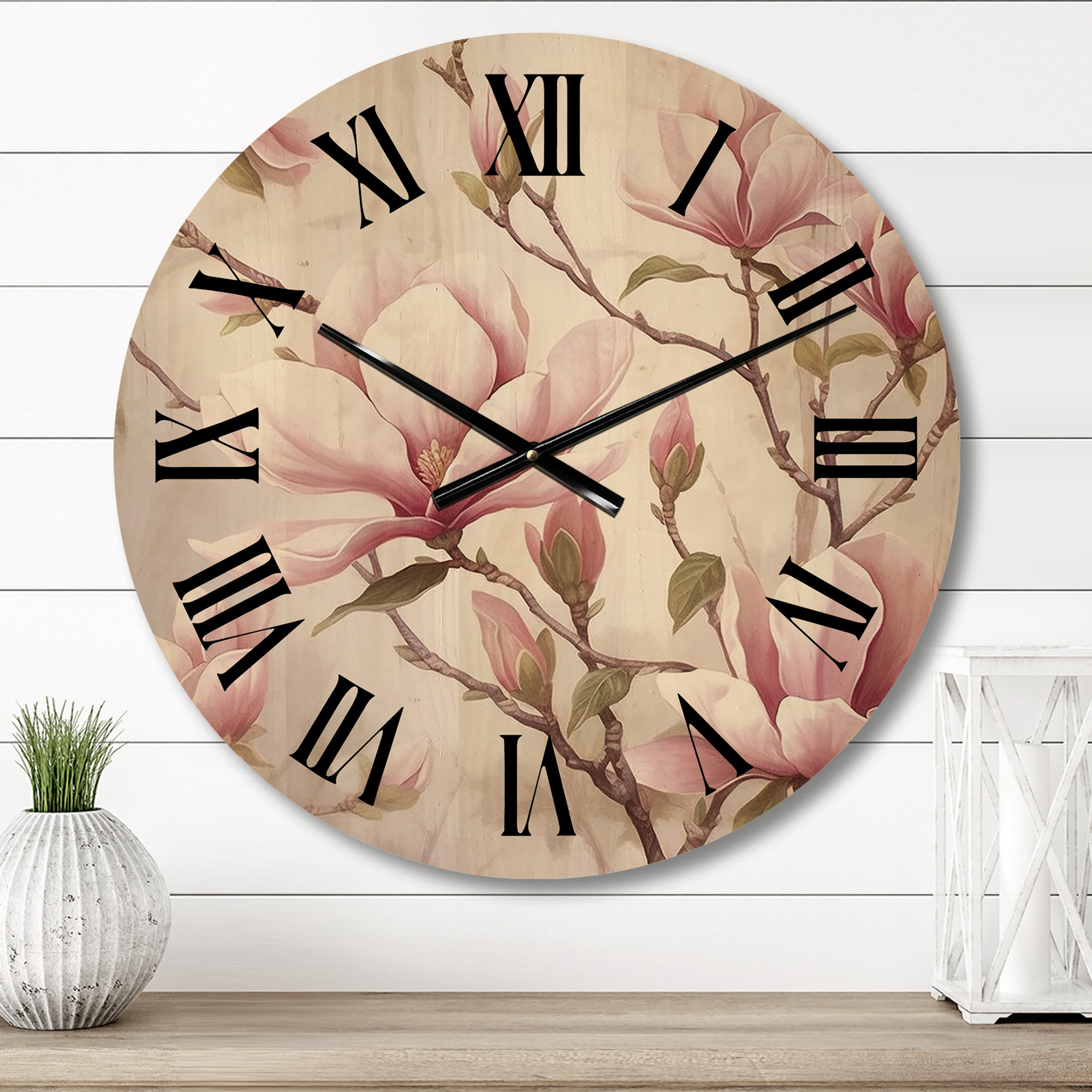 East Urban Home Pink Green Magnolias Elegance Landscape - Magnolias ...