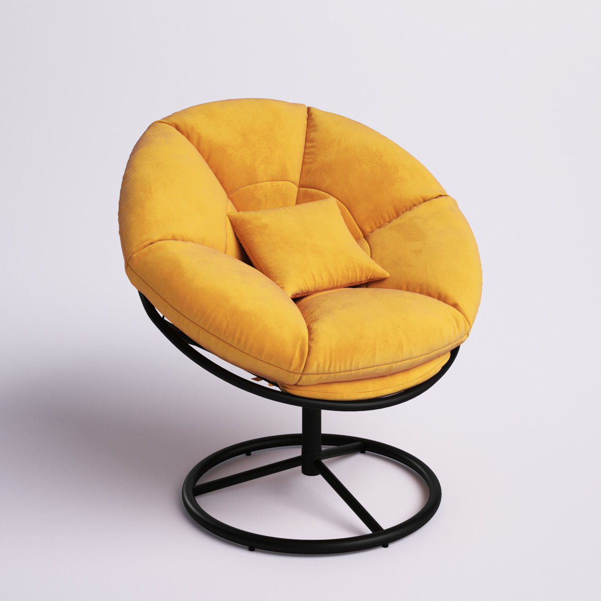 Viv + Rae™ Kimpel Swivel Papasan Chairs, Velvet Armless Chair with ...