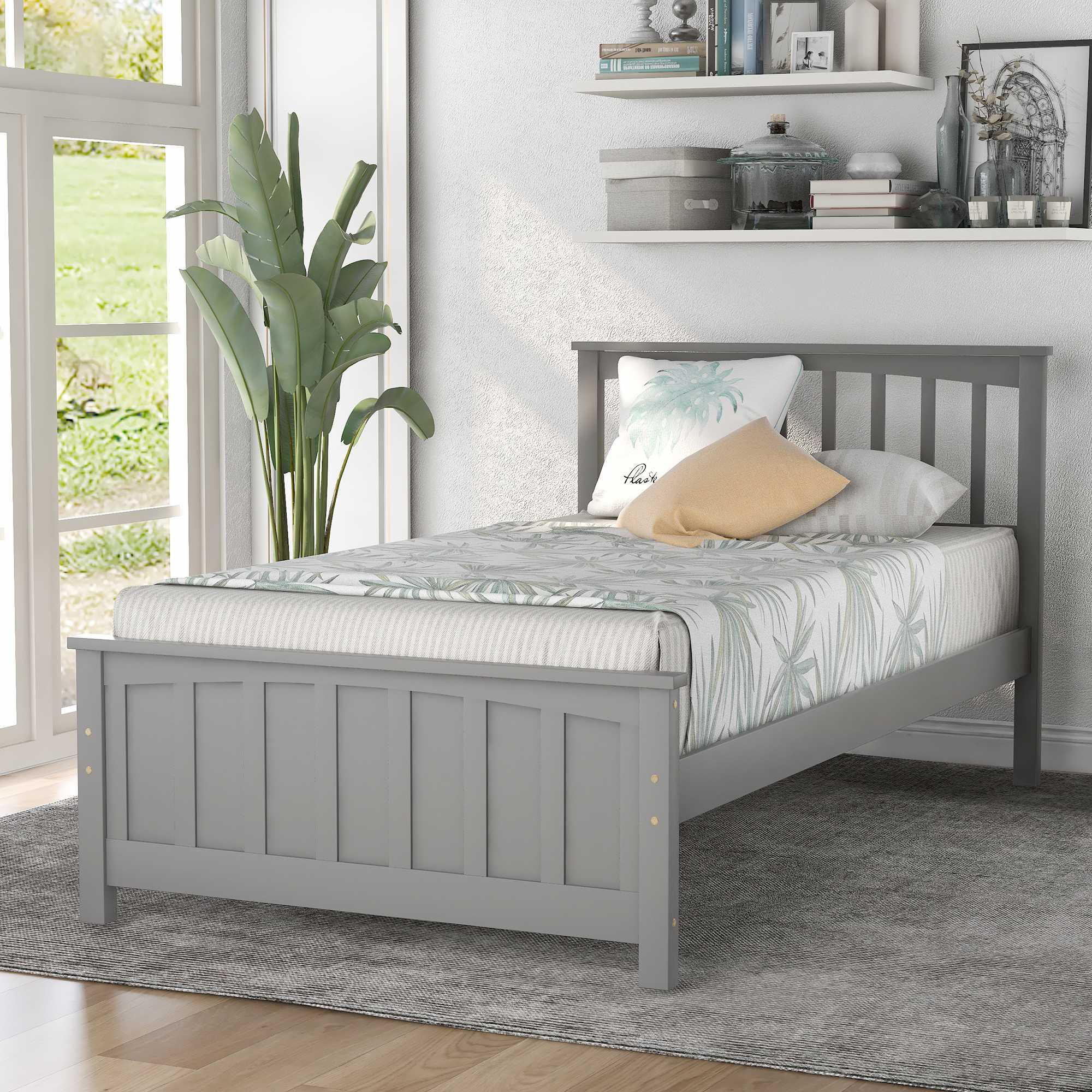 Ophelia & Co. Wooden platform bed with headboard and footboard | Wayfair