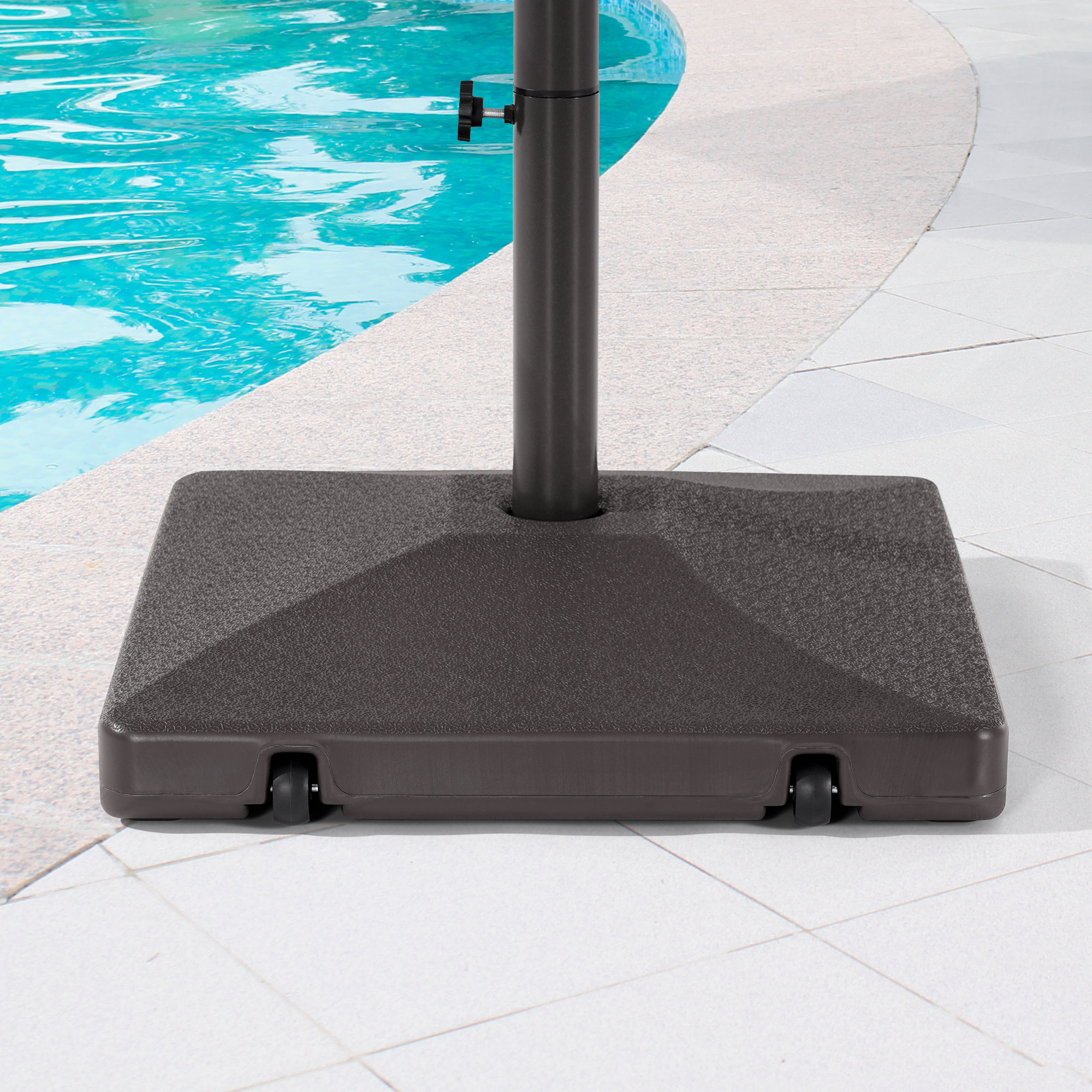 Arlmont & Co. Pamm 6.1 Lb. HDPE Plastic Free Standing Umbrella Base for ...