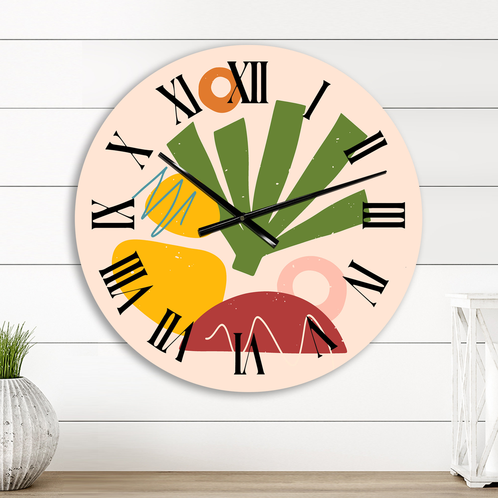 East Urban Home Trendy Retro Shape VIII Wall Clock | Wayfair