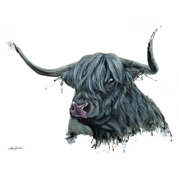 Union Rustic " Ethel The Highland Cow " by Angela Bawden | Wayfair