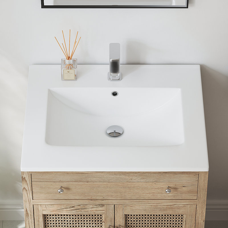 Eridanus Dayton 25" W x 22" D Vitreous China Vanity Top Sink in White ...