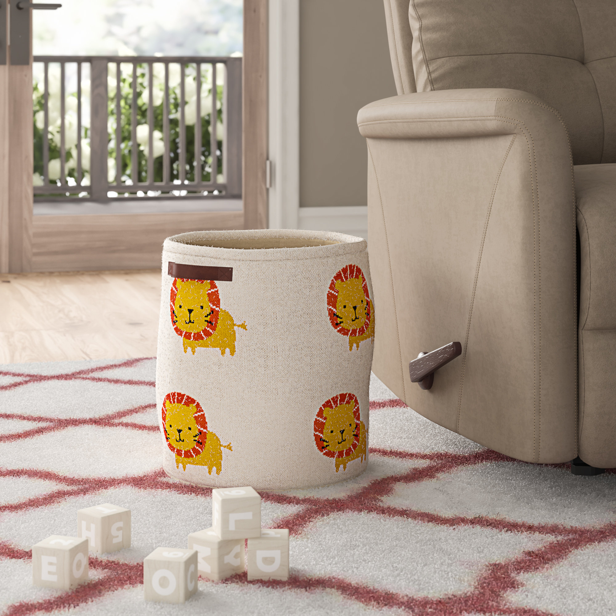 Three Posts™ Baby & Kids Monserrat Lion Storage Fabric Basket - Wayfair ...