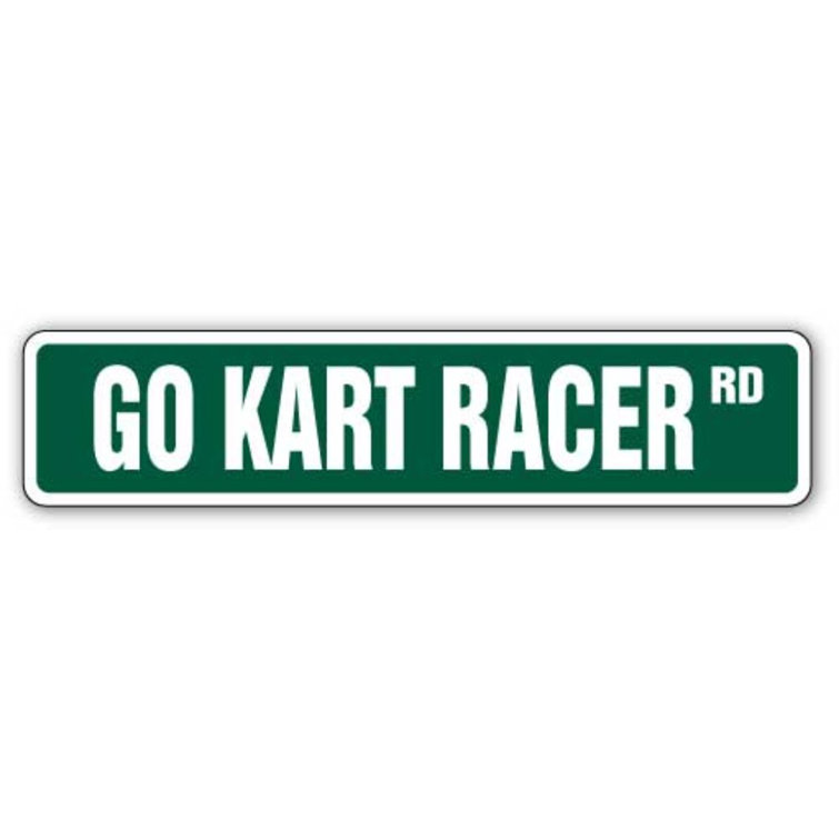 SignMission GO KART RACER Street Sign Go-Karts Racing Parts Cart Carts ...