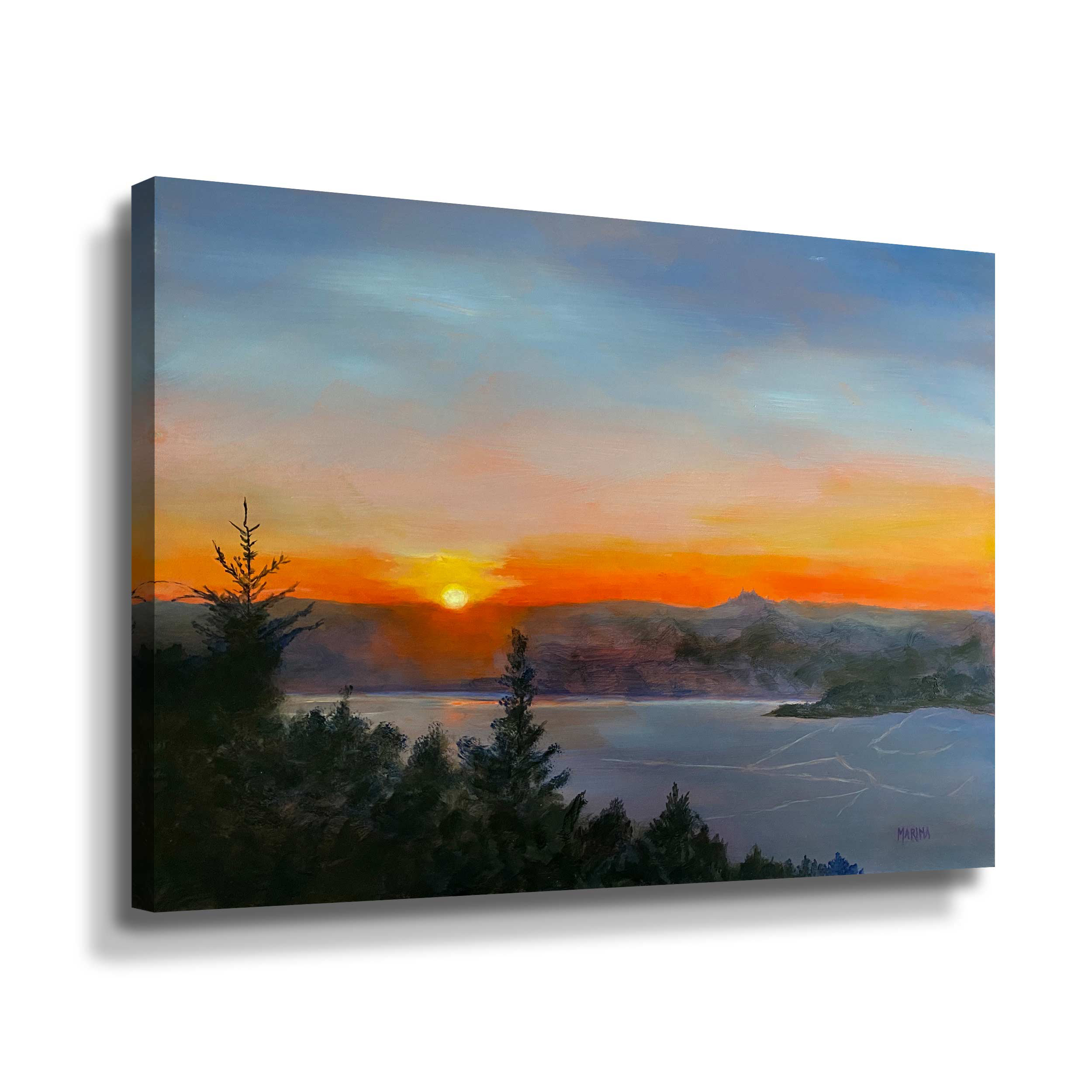 Millwood Pines Setting Sun Lake George Canvas By Marina Petro | Wayfair