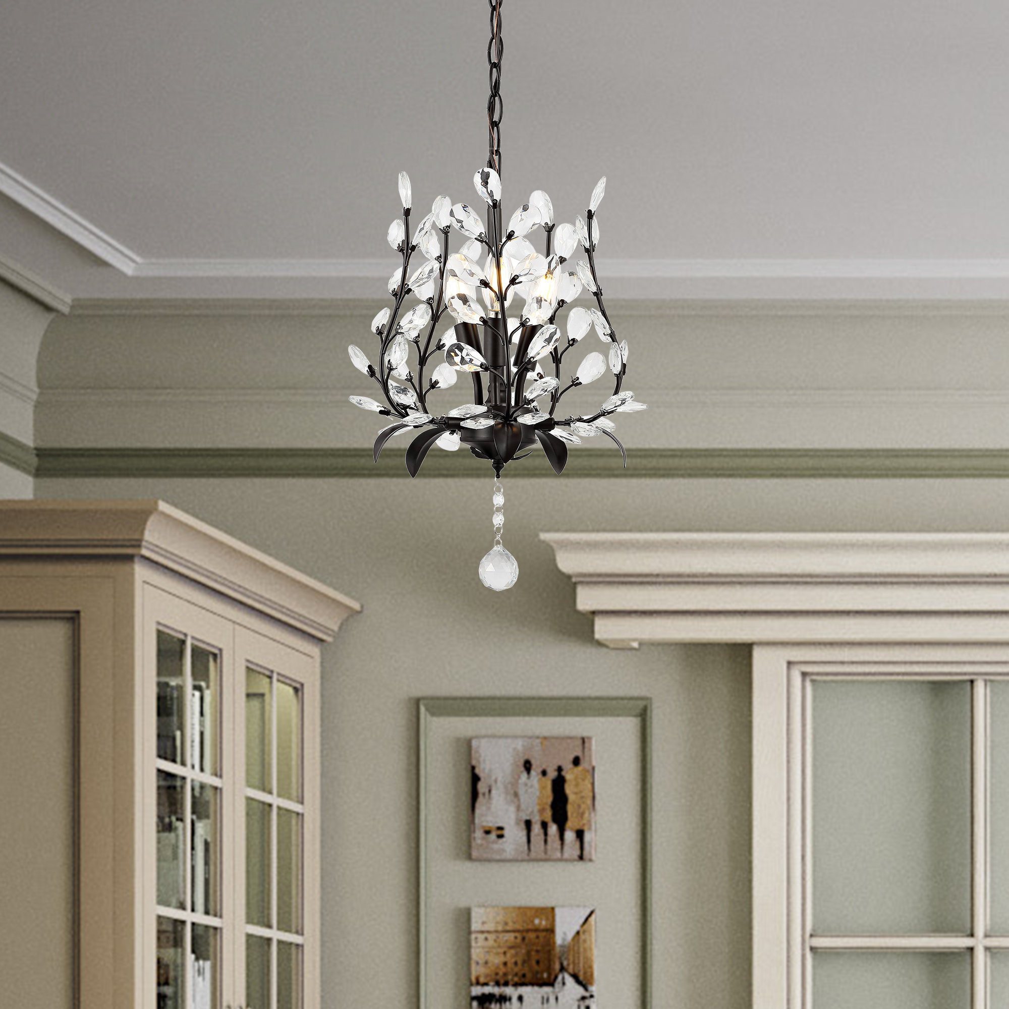 Rosdorf Park Gusnel 3 - Light Unique Geometric Pendant with Crystal ...