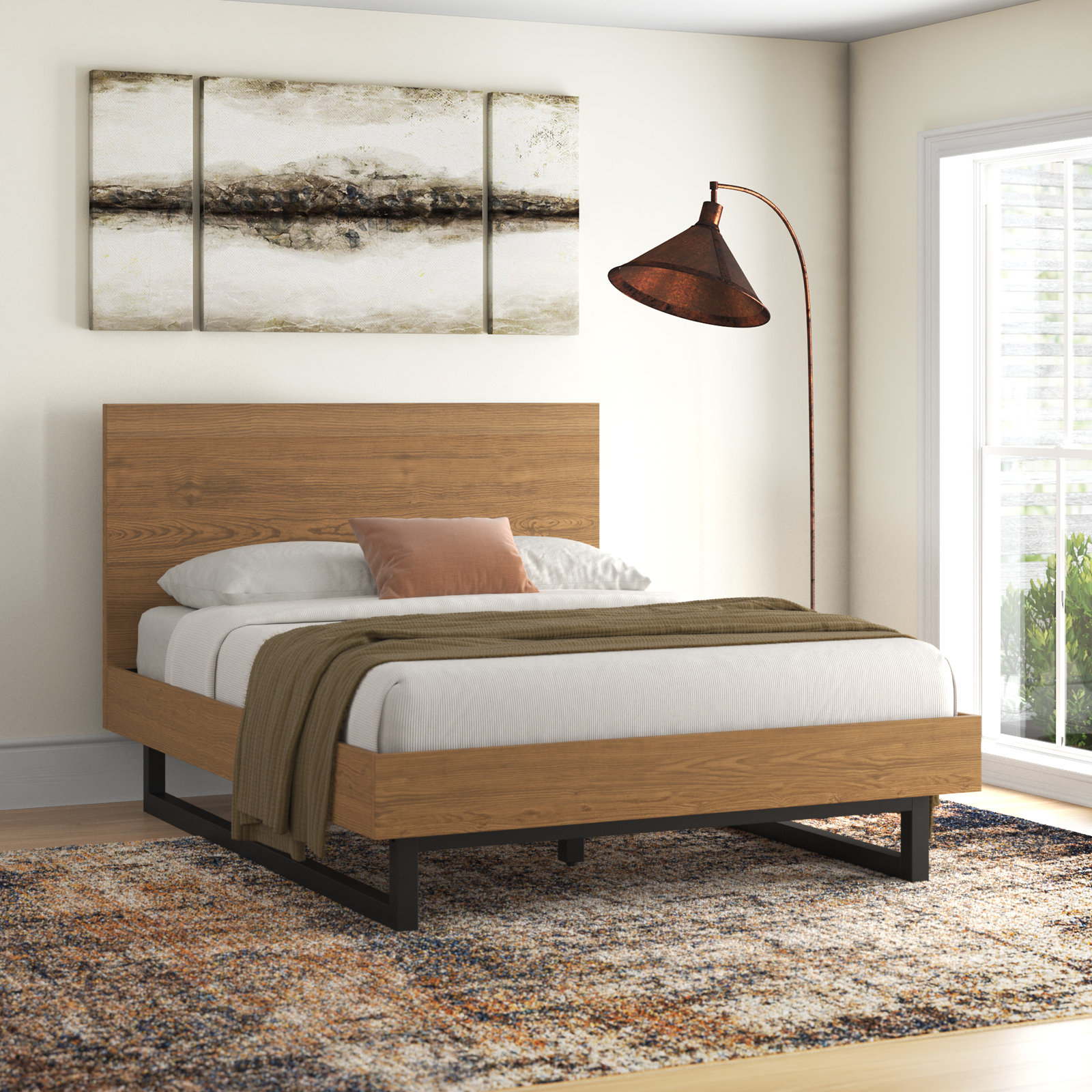 Trent Austin Design® Kjetil Brown Oak Wood Platform Bed Frame With ...