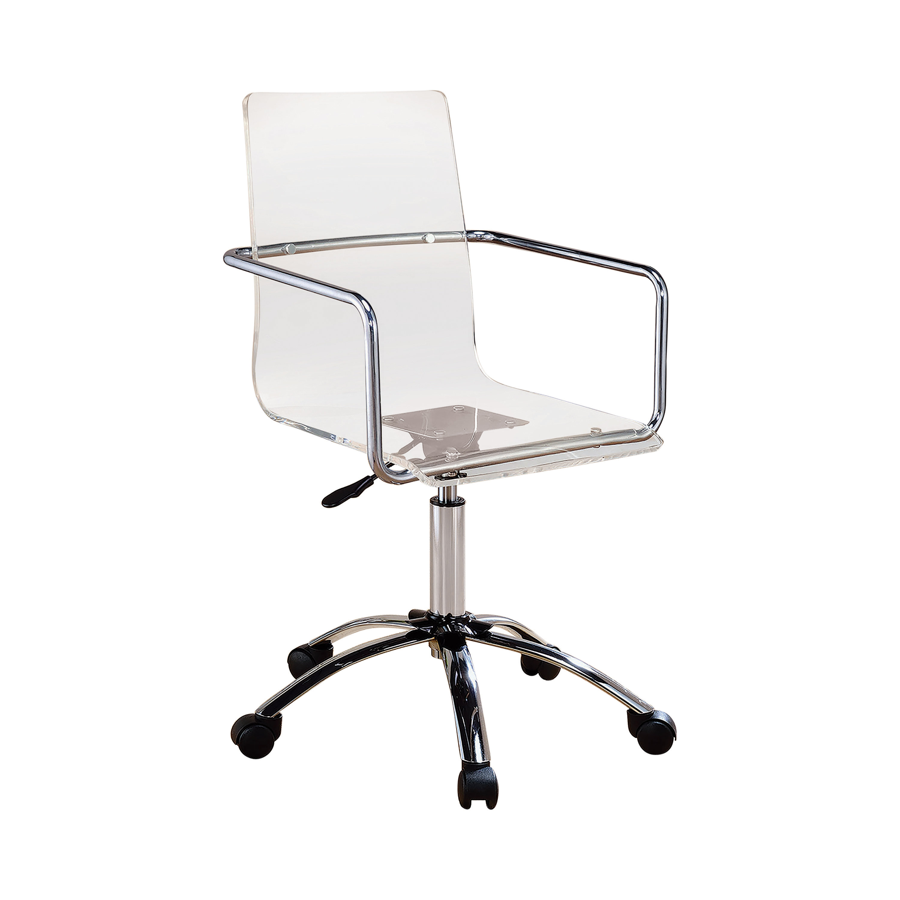 Orren Ellis Amaturo Clear/Chrome Office Chair with Casters | Wayfair