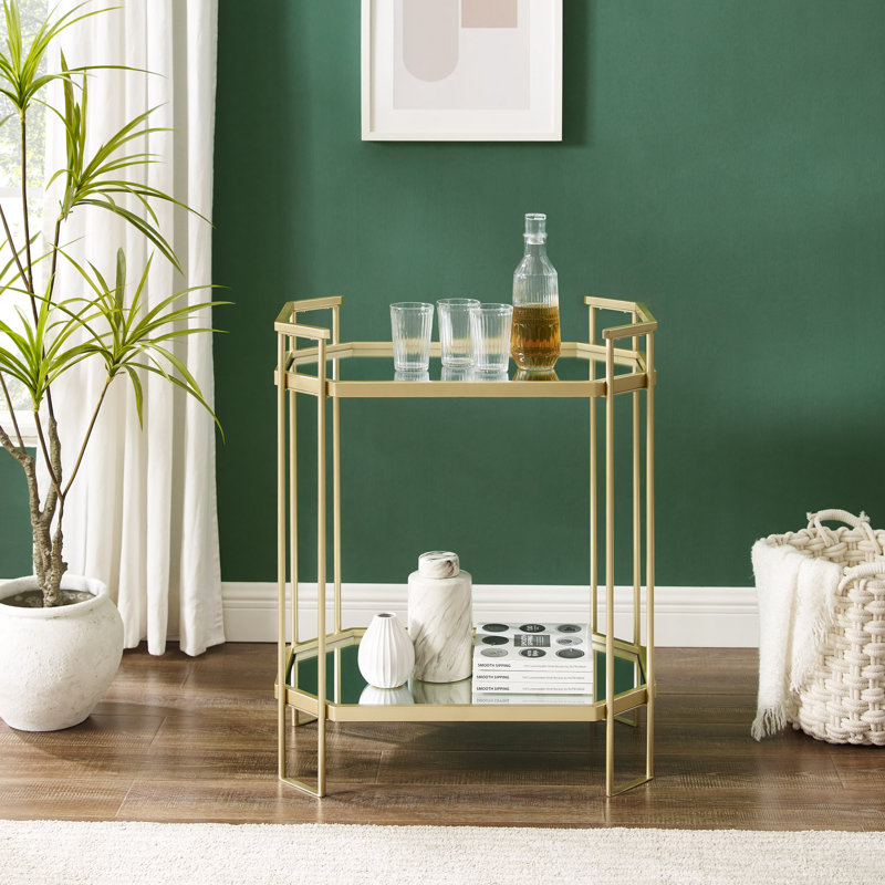 Everly Quinn Modern Glam Mirror-Top Console Table | Wayfair