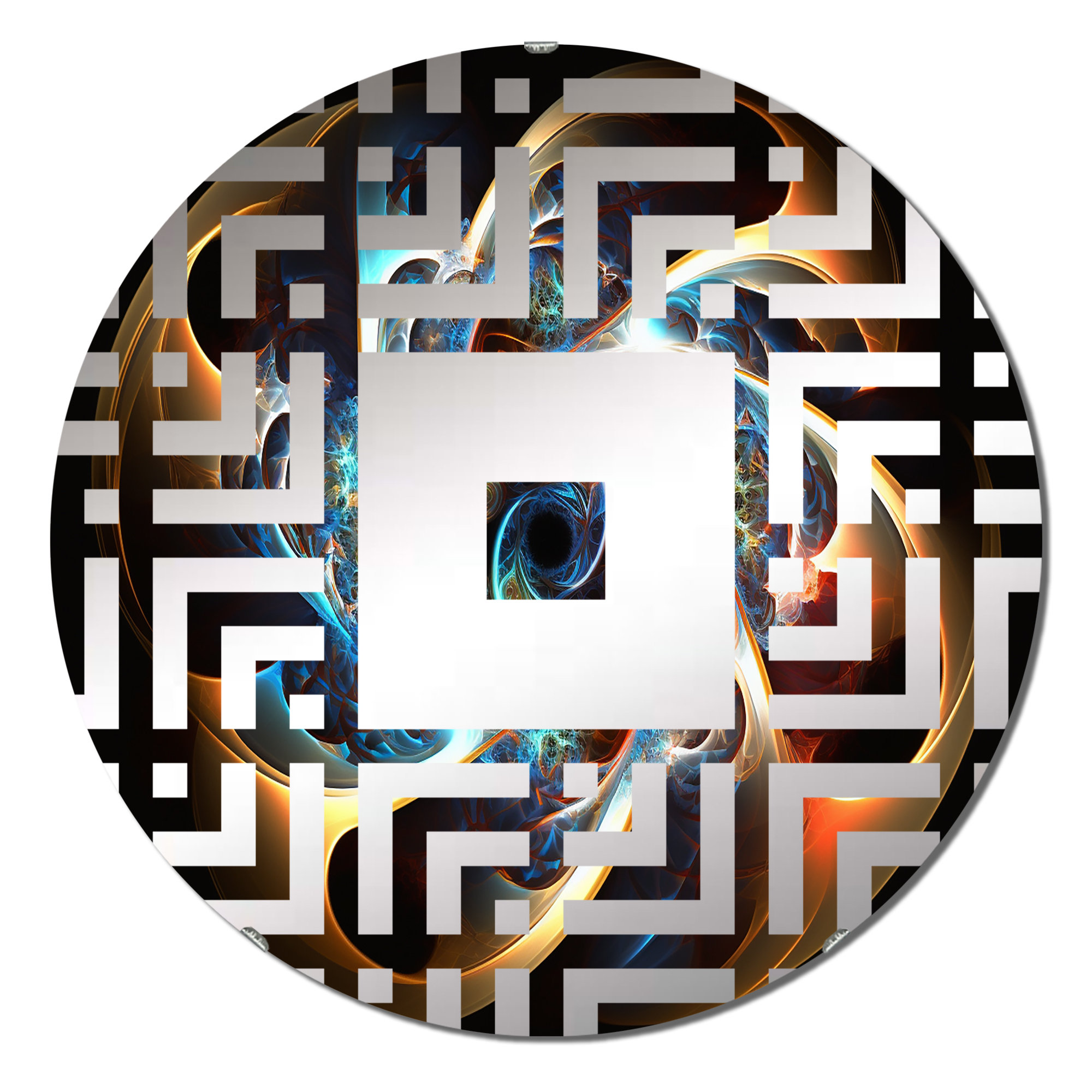 Design Art Galactic Fractals - Square Wall Mirror | Wayfair