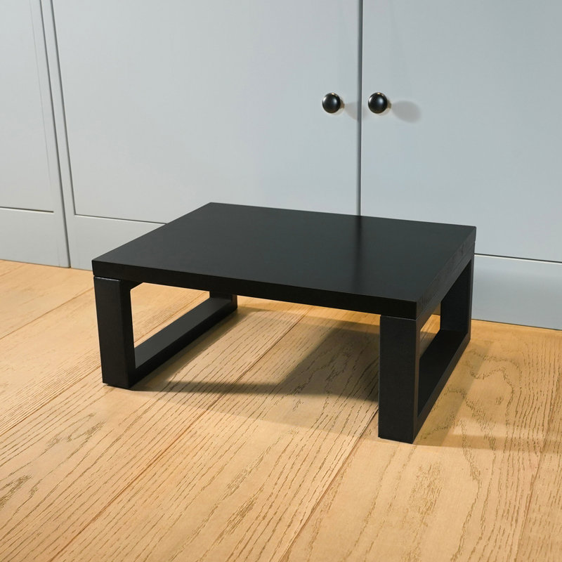 Harriet Bee Gurmann Step Stool with Metal Frame, Solid Hardwood Step ...