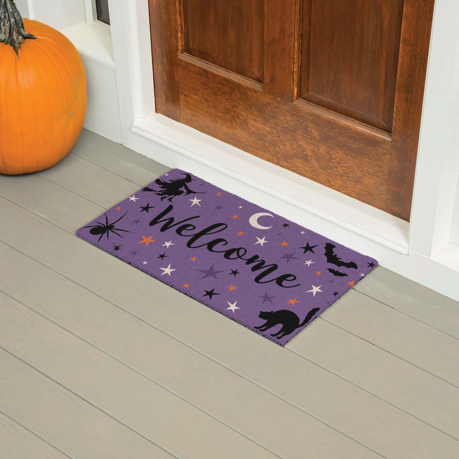 The Holiday Aisle® Hareera Witches and Moons Purple Halloween Indoor ...