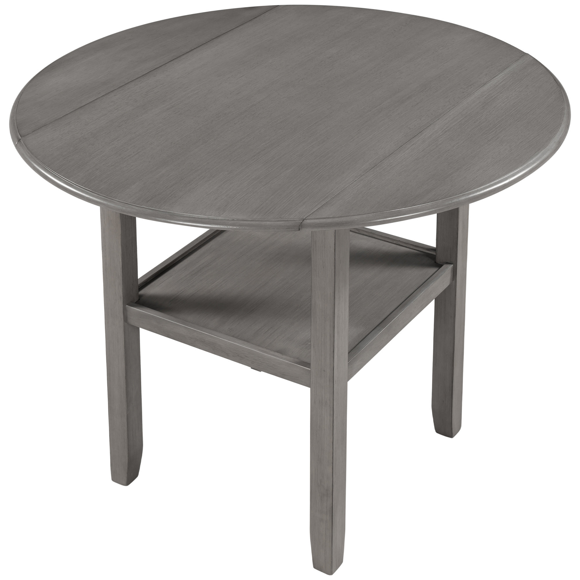 Latitude Run® Round Counter Height Kitchen Dining Table With Drop Leaf ...