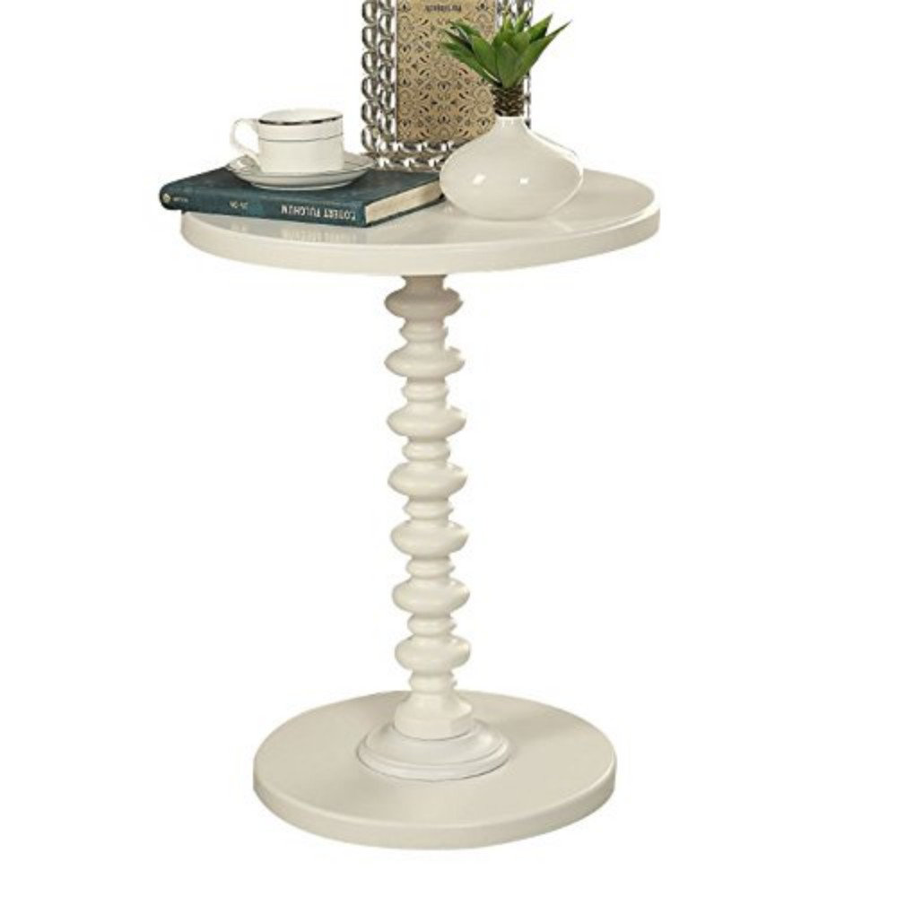 Ophelia & Co. Wooden Round Top Table, Narrow Bedside Table | Wayfair