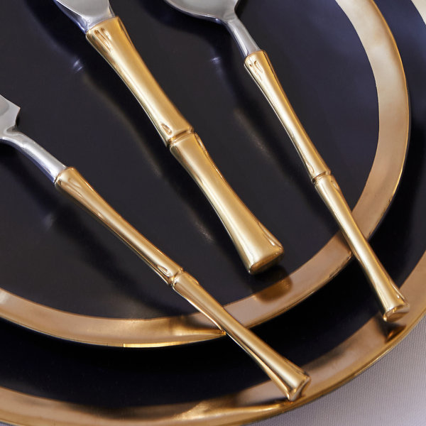 Godinger Silver Art Co Bamboo 18/10 Stainless 20 Piece Flatware Set ...