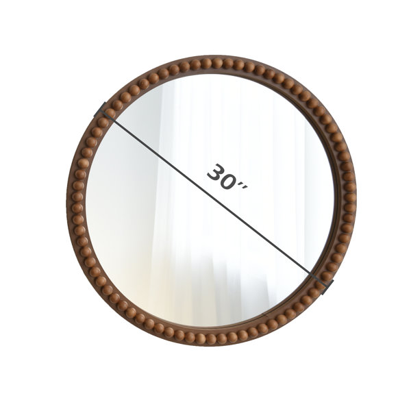 Bungalow Rose Joseba Round Wood Wall Mirror | Wayfair