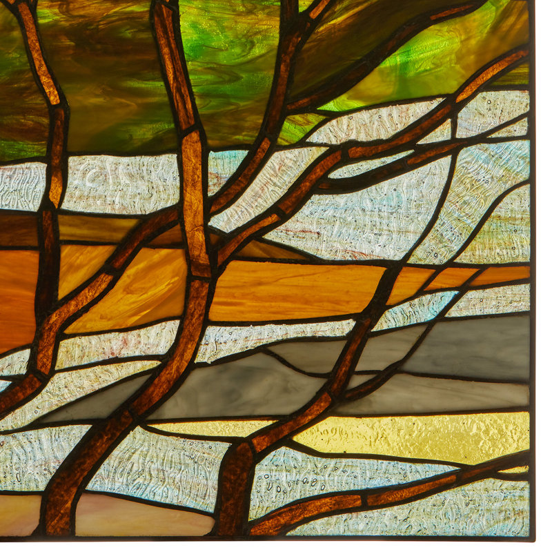 Lark Manor™ 20"H Anaviah Fall Treescape Stained Glass Window Panel ...