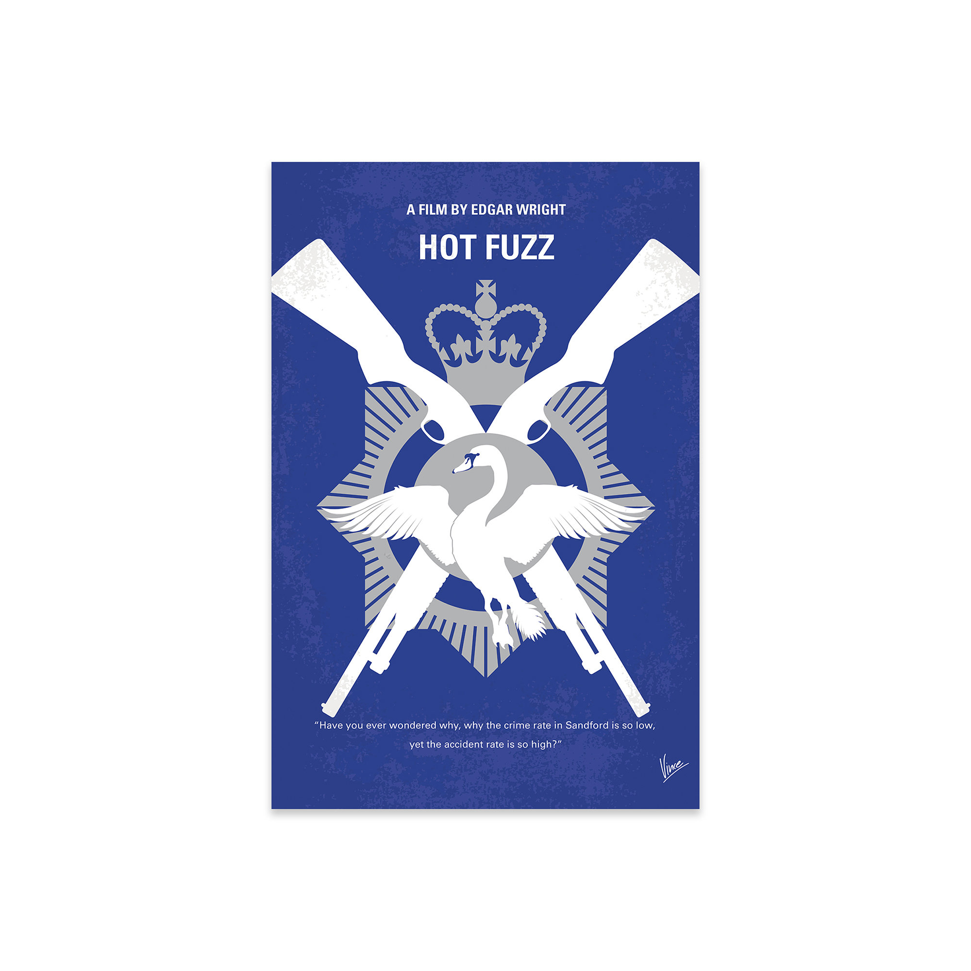 iCanvas Hot Fuzz Minimal Movie by Chungkong - No Frame Painting | Wayfair