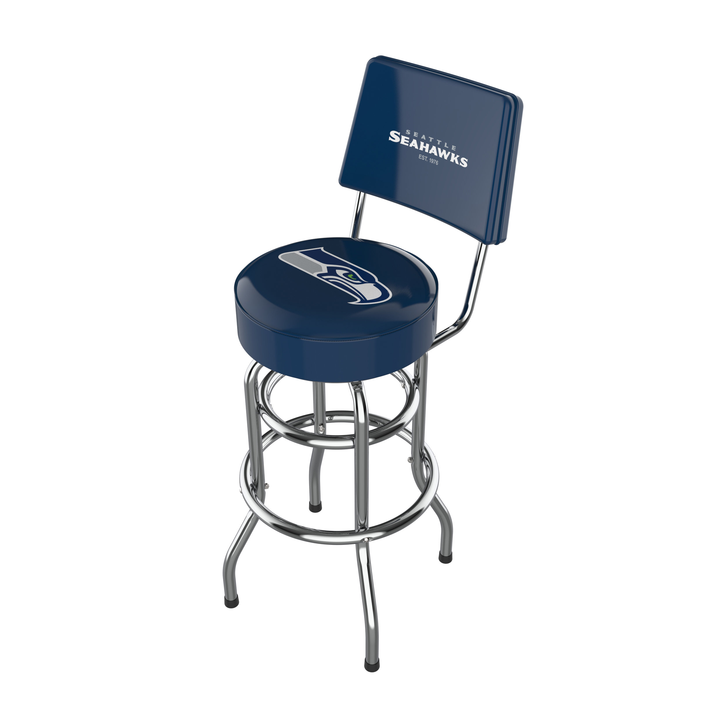 Corrigan Studio® NFL Seattle Seahawks Swivel Chrome Bar Stool With Back ...