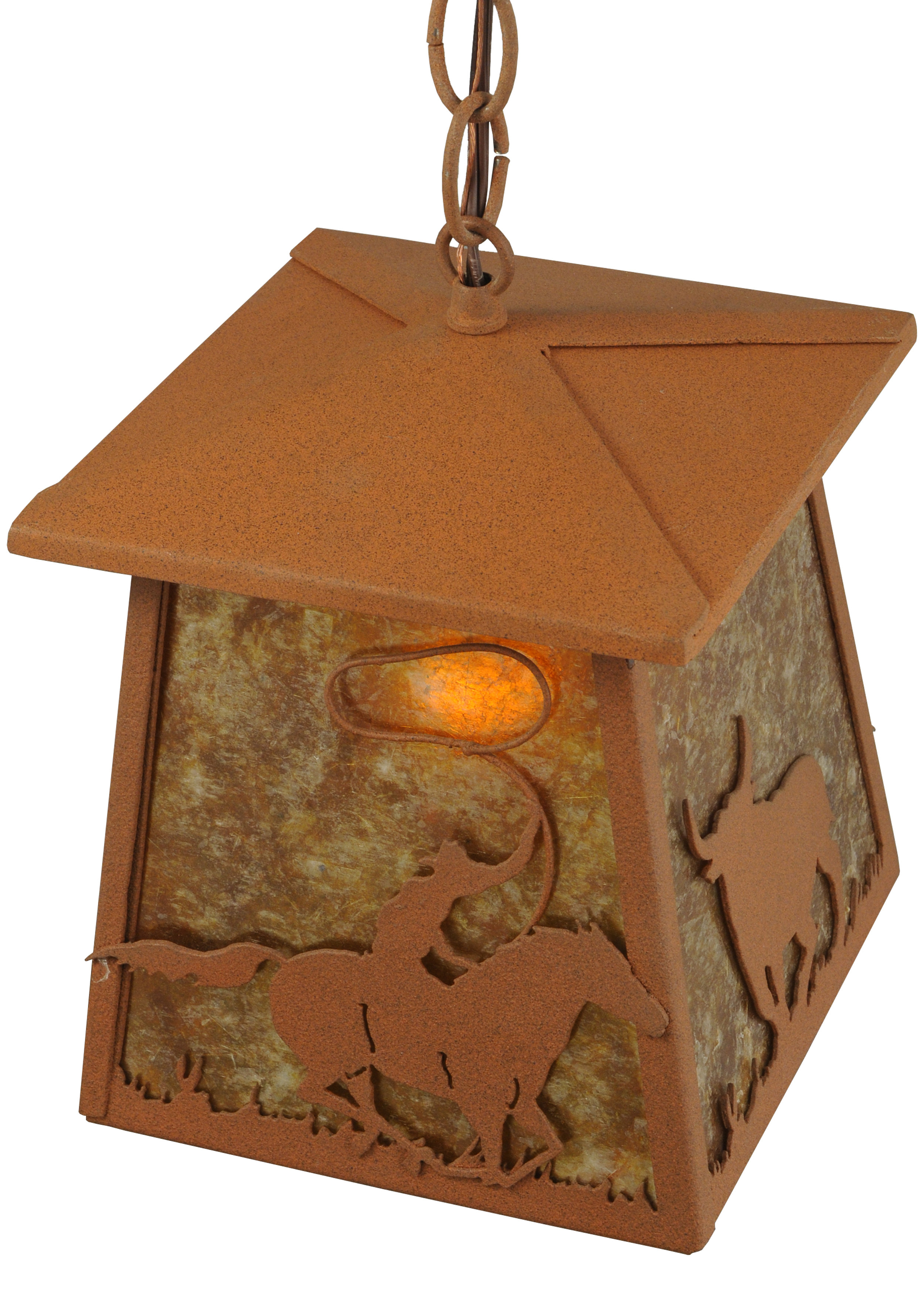 Meyda Lighting Rustic Lodge 1 - Light Rust Lantern Pendant | Wayfair