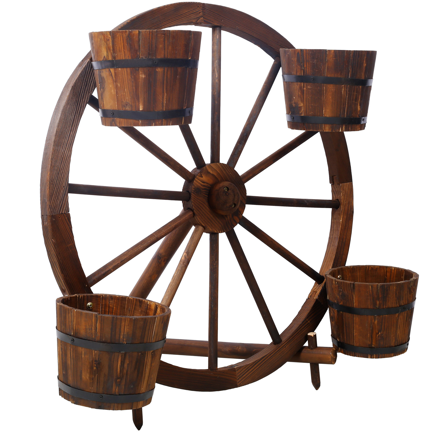 Ophelia & Co. Wagon Wheel Barrel Planter - Wayfair Canada