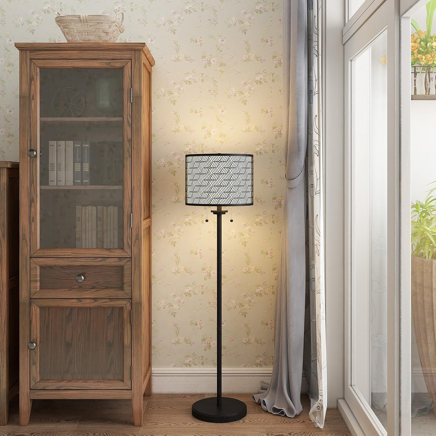 Latitude Run® 59" Modern Double Shade Pull Chain Floor Lamp With Metal ...
