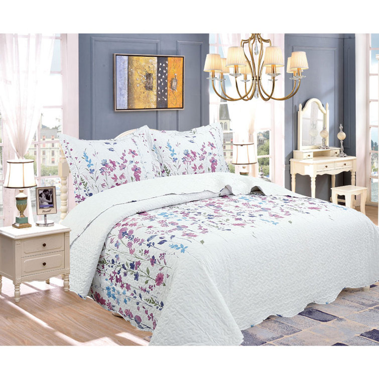 Legacy Decor Floral Coverlet Set | Wayfair