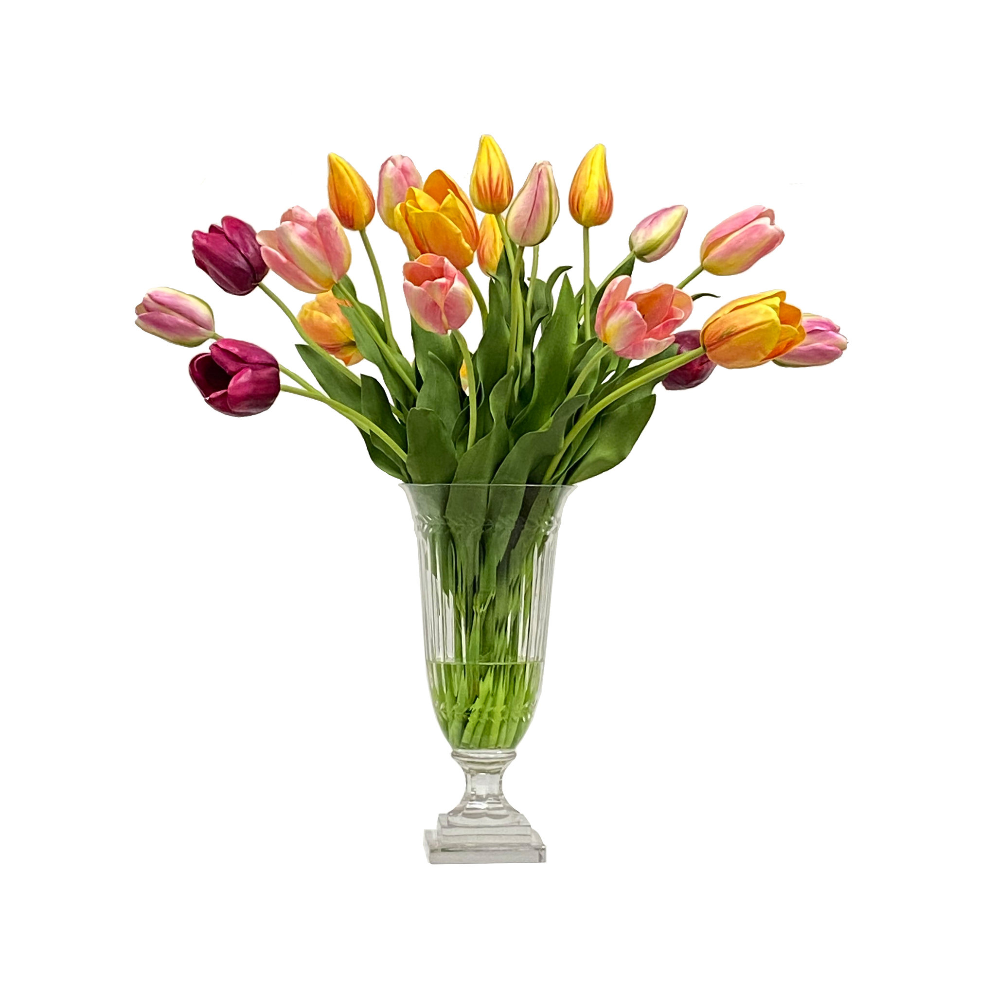 Winward Silks Tulip Centerpiece in Vase | Wayfair